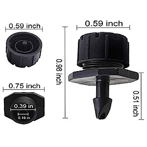 Axe Sickle 100 Pcs Adjustable Irrigation Drippers Sprinklers 1/4 Inch Emitter Dripper Micro Drip Irrigation Sprinklers for Watering System, Black.