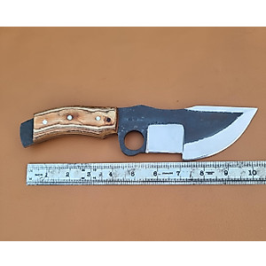 Meerab Corporation Handmad High Carbon Steel Hunting Tracker Knife Overall 10 Inches With Olive Wood Handle