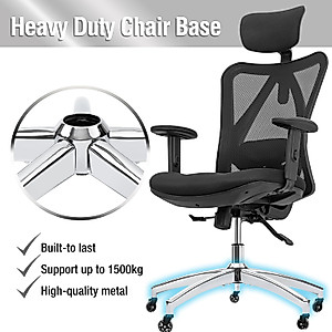 Duramont Office Chair Base Replacement - Heavy Duty Base To Replace Any Chair Bottom - Strong Aluminum Metal Legs Help Your Desk Chair Last a Lifetime - Universal Standard Size 28" Inch