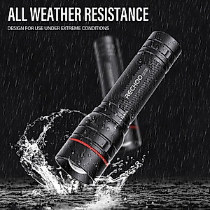 RECHOO Rechargeable Flashlights High Lumens, 2 Pack G1000 Super Bright Flash Light, Small Led Tactical Flashlight with 3 Lighting Modes, Portable Flashlights for Camping Home (Battery Included)