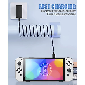 15V 2.6A AC Adapter Replacement for Nin-tendo Switch Game Console Switch Lite, Switch Dock Switch Pro Controller, Wall Charger with 5ft Type C Cable (Support TV Mode/Dock Station)