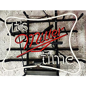 glas tube Neon Sign handmade miller 16”×13” for Home Bedroom Garage Decor Wall Light, Striking Neon Sign for Bar Pub Hotel Man Cave Recreational