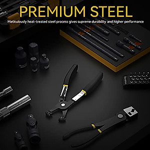 Renekton Hose Clamp Plier Swivel Flat Band for Removal and Installation of Flat-Band or Ring-Type Hose Clamps