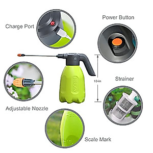 HIFAY ES2-PRO Electric Spray Bottle 2L/0.5Gallon, Portable Handheld Sprayer Spray 60 Bottles On a Single Charge, Automatic Plant Mister for Garden, Fertilizing, Cleaning