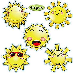 Sun Cutout Accent Classroom Bulletin Board Decoration School Spring Summer Theme Party Supplies Accessory Crafts Art Decor Card Happy Birthday Chart Stickers