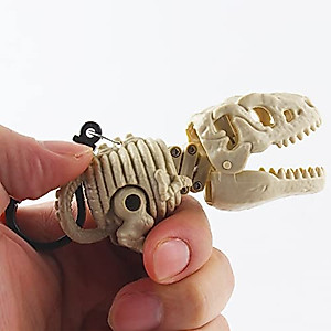 DINOBROS Surprise Eggs with Dinosaur Toys Inside, 4 Plastic Egg Toys Filled with Dino Chomper Keychains Birthday Party Favors for Boys and Girls