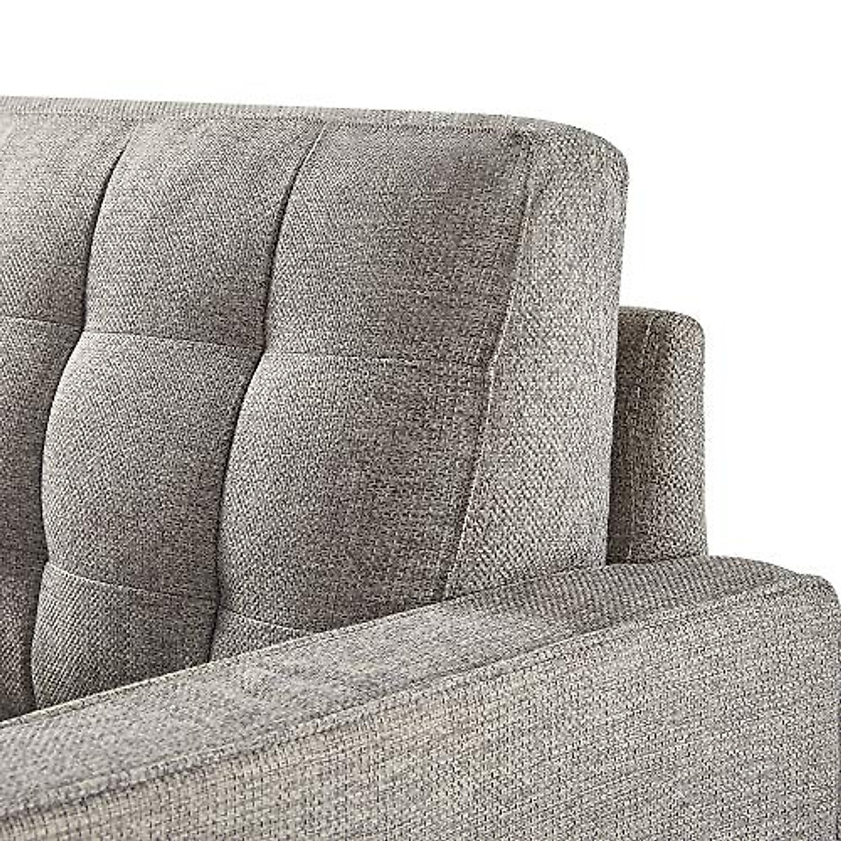 ZINUS Benton Loveseat Sofa, Grid Tufted Cushions, Easy, Tool-Free Assembly, Soft Grey