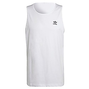 adidas Originals Men's Trefoil Essentials Tank Top, White, Medium
