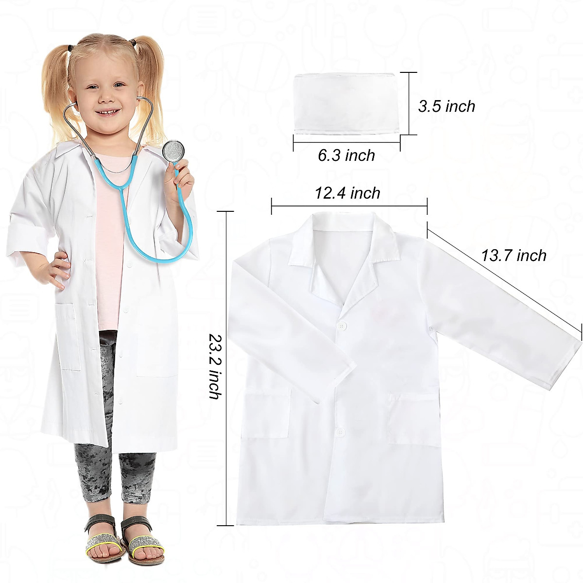 Phobby Durable Doctor Kit for Kids, 27 Pcs Deluxe Pretend Play Medical Kit Toy with Real Stethoscope, Doctor Toys for Toddlers Boys Girls Aged 3 4 5 6 7 8