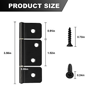 Three Leaf Non-Mortised Hinge for Mobile Home & RV Interior 8 Packa Black Door Hinges with Screws