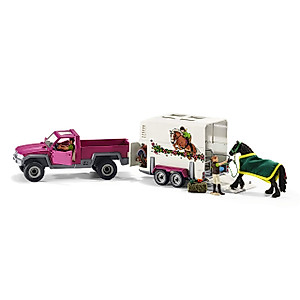 schleich HORSE CLUB — 38-Piece Toy Horse Trailer and Truck Playset with Horse, Rider Action Figure and Accessories, Detailed Animal Toys for Kids Ages 5+