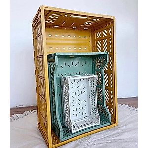 AYKASA Collapsible Storage Box, Medium, Gold, 15 x 11 x 5 inches