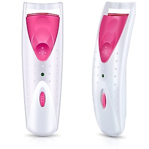 2 Pieces Heated Eyelash Curler Electric Eyelash Curlers Painless Safety Design with Double Silicone Curling Pad for Women Long Lasting Naturally Eyelashes (Pink)