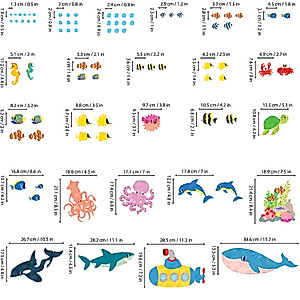 DECOWALL DS9-2014 Under The Sea Wall Stickers Wall Decals Peel and Stick Removable Wall Stickers for Kids Nursery Bedroom Living Room