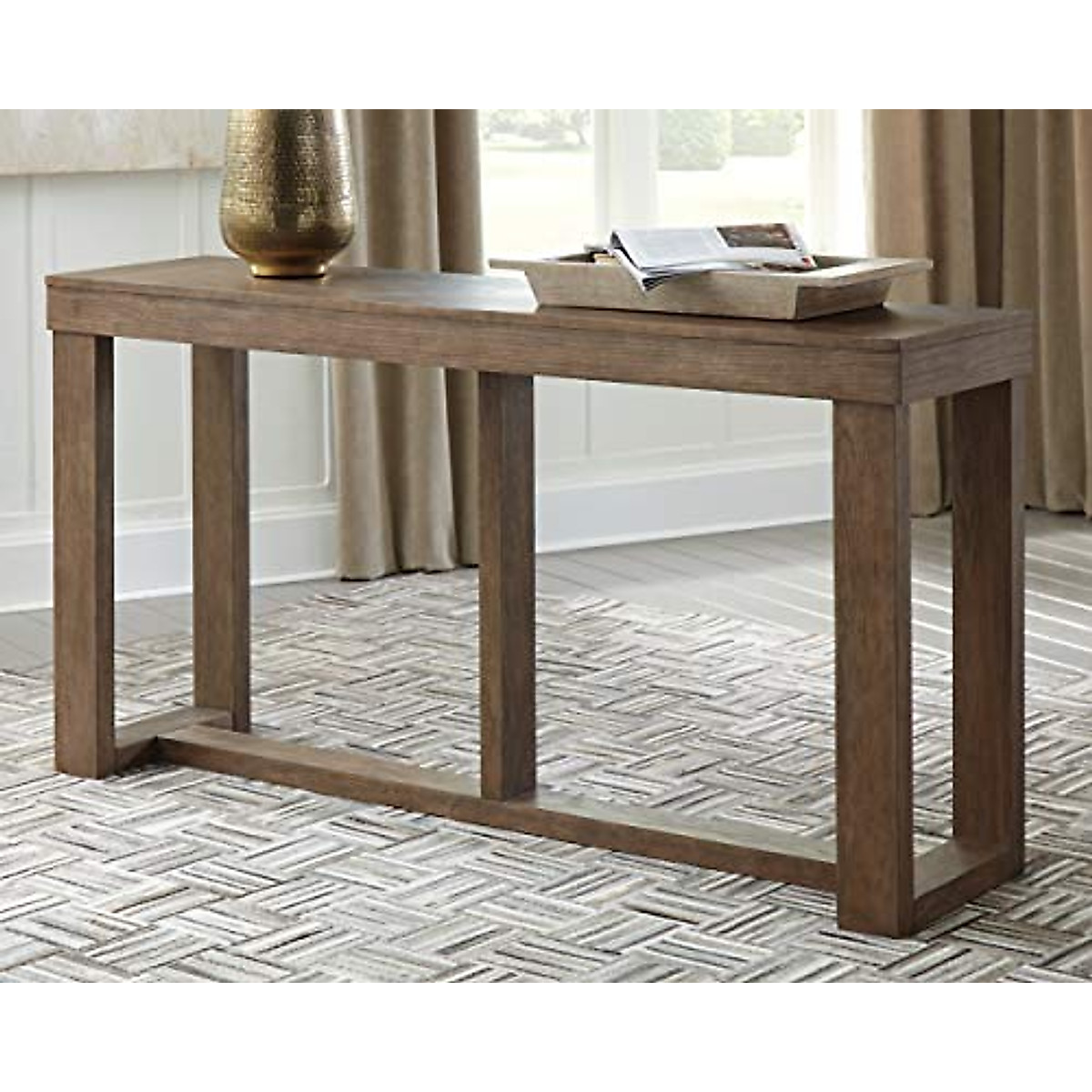 Signature Design by Ashley Cariton Contemporary Sofa Console Table, Grayish Brown