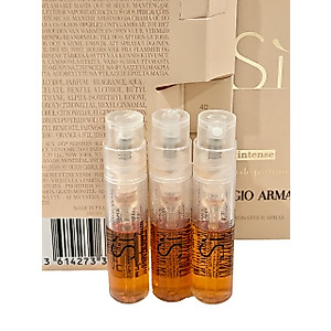 GIORGIO ARMANI Si INTENSE Sample Perfume Women Spray 1.2 ml / 0.04 oz - set of 3
