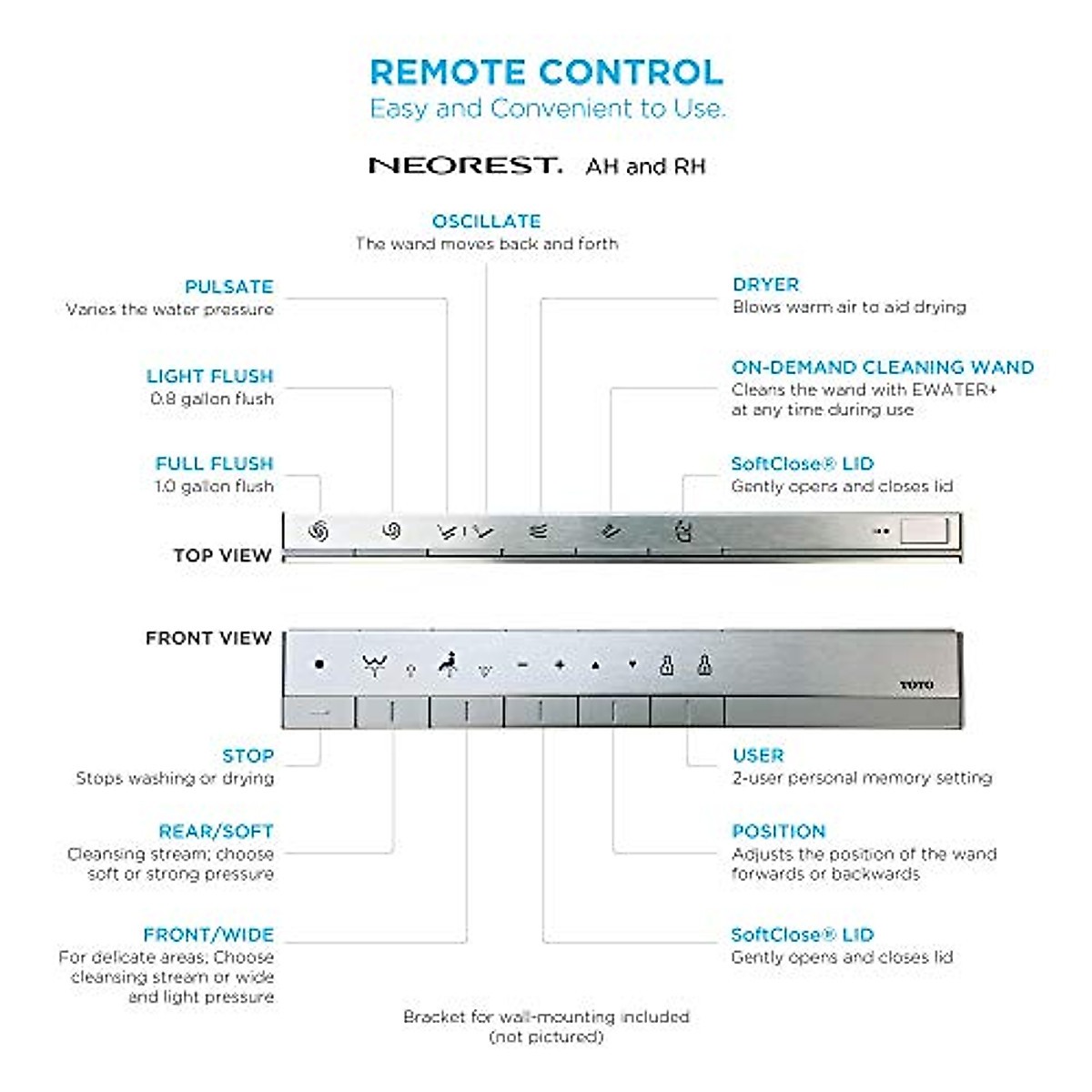 TOTO MS988CUMFG#01 NEOREST RH Dual Flush 1.0 or 0.8 GPF Toilet with Intergeated Bidet Seat and EWATER White-MS988CUMFG, Cotton White