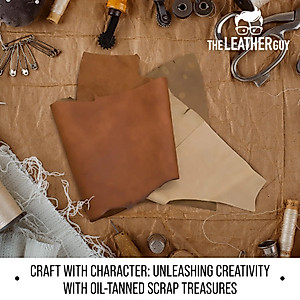 The Leather Guy - Leather Scraps Oil Tanned Boot 3 LB 3-5 oz Cow Project Remnants Bag