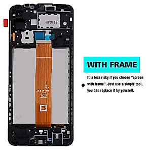 for Samsung Galaxy A12 Screen Replacement with Frame for Samsung a12 a125u Screen Replacement s127dl a125a a125w LCD Display digitizer Touch Screen Assembly with Repair Part Tools 6.5 inch