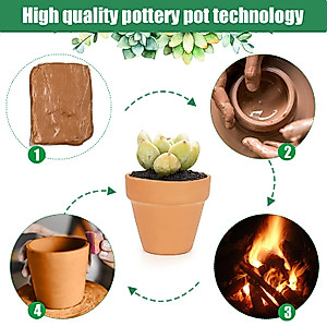FAMILY 20Pack 3 inch Terra Cotta Color Solid Clay Indoor Mini Flower Pots