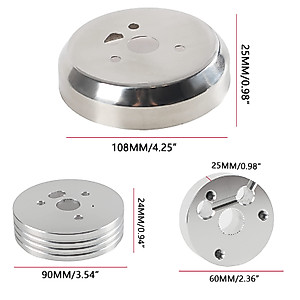 YIUIY 5 & 6 Hole Billet Steering Wheel Hub Adapter Silver