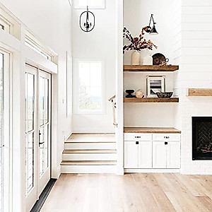 QEEIG Floating Shelves Wall Shelf 24 inches Long Farmhouse Bathroom Decor Bedroom Kitchen Living Room Wall Mounted 24 x 9 inch Set of 2, Rustic Brown (008-60BN)