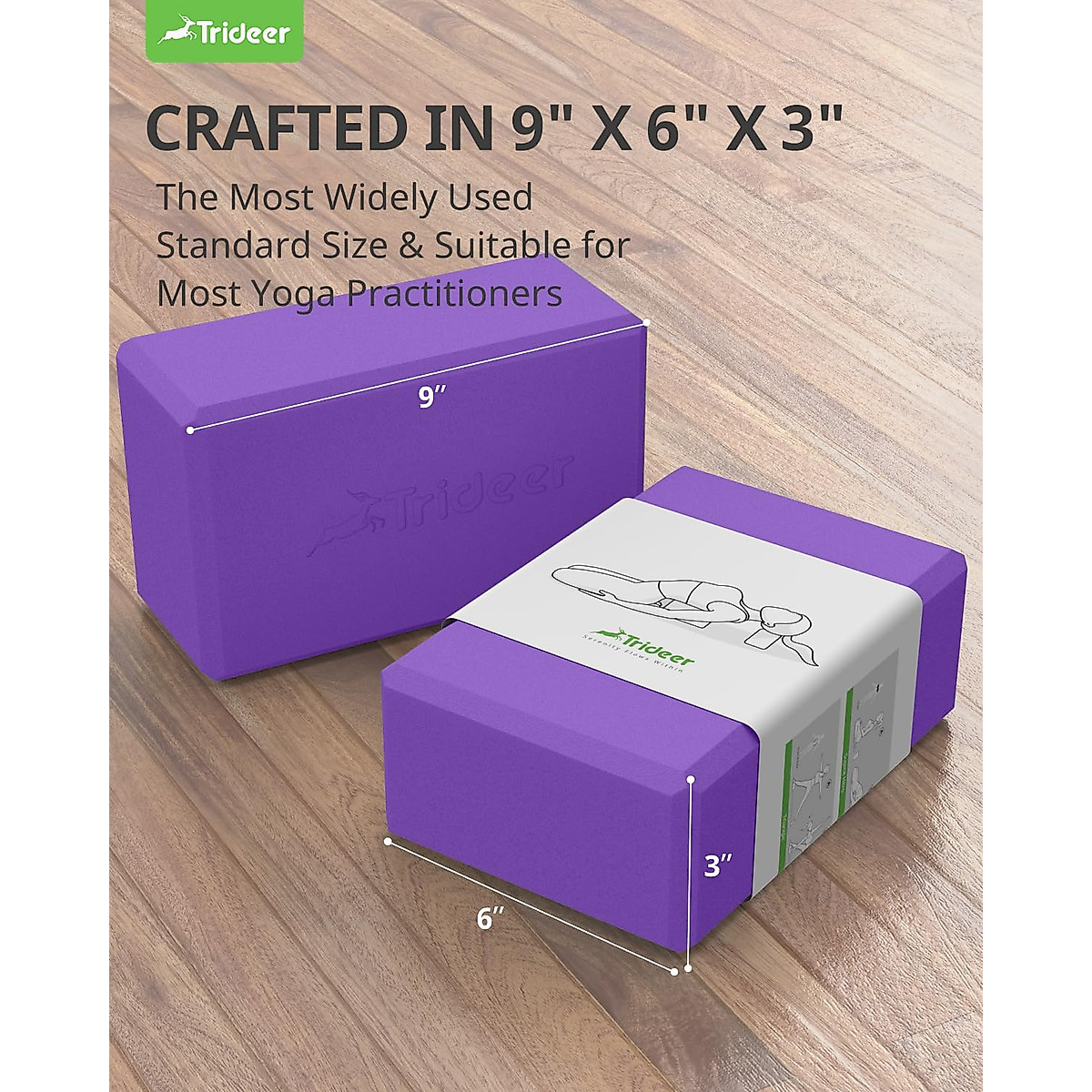 Trideer Yoga Blocks 2 Pack Purple
