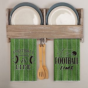 Artoid Mode Rugby Field Helmet Football Kitchen Towels Dish Towels, 18x26 Inch Seasonal Decoration Hand Towels Set of 4