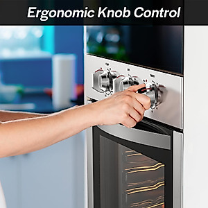 Empava 24 inch Electric Single Wall Oven 2.5 Cu.ft. Stainless Steel with Basic Broil Bake Functions Mechanical Knobs Control, 24WOE40L, Silver