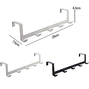 Coat Clothes Hanger, Versatile 5-Hook Design Punch-Free Wall Mounted Over Door Hook for Kitchen