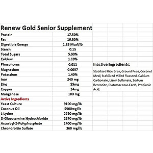 Renew Gold Supplement for Senior Horses | High-Fat Stabilized Rice Bran and CoolStance Coconut Meal | 30 Pounds