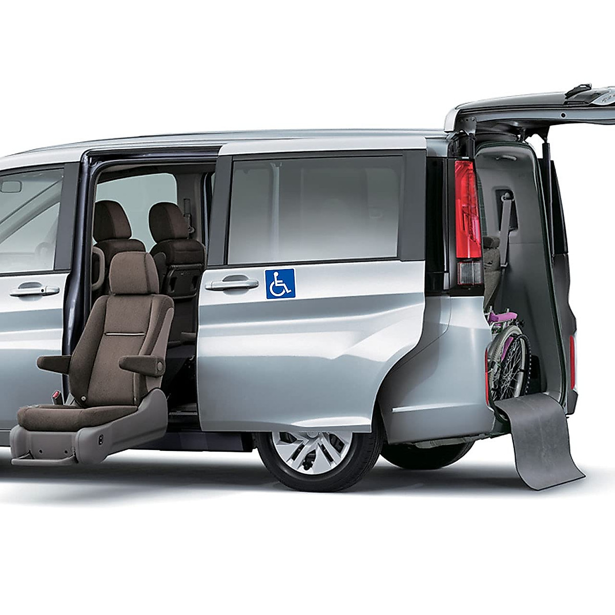 Handicap Sign Stickers, Disabled Wheelchair Symbol, Easy to Apply and Peel, Vinyl Laminated, Indoor Outdoor (4.7x4.7 inch 5 Pcs)