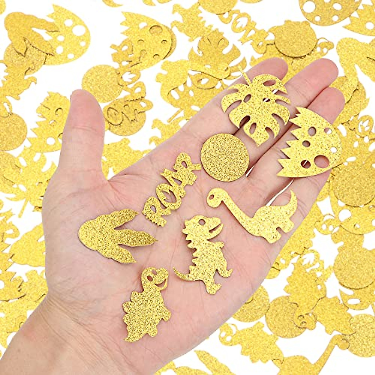 230 Pcs Dinosaur Confetti Dinosaur Table Decorations,Dinosaur Birthday Table Confetti Dinosaur Baby Shower Decorations,Cute Dinosaur Confetti Gold Confetti Dinosaur Baby Shower Supplies For Kids