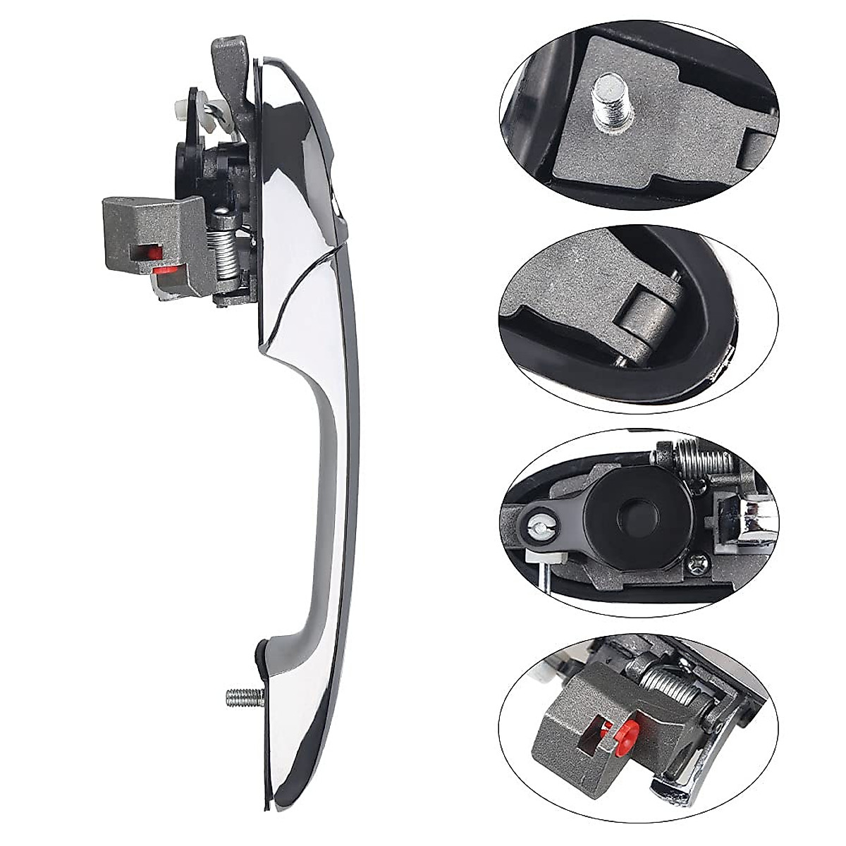 JDMON Compatible with Exterior Chrome Left Driver Side door handle Fiat 500 2012 2013 2014 2015 2016 2017 2018 Outside Handle Replace 68069943AC