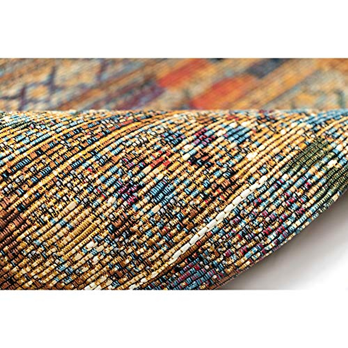 Liora Manne Marina Indoor Outdoor Rug - Tribal Design, Comfortable & Durable, Power Loomed, Polypropylene Material, UV Stabilized, Tribal Stripe Gold, 1'11" x 7'6"