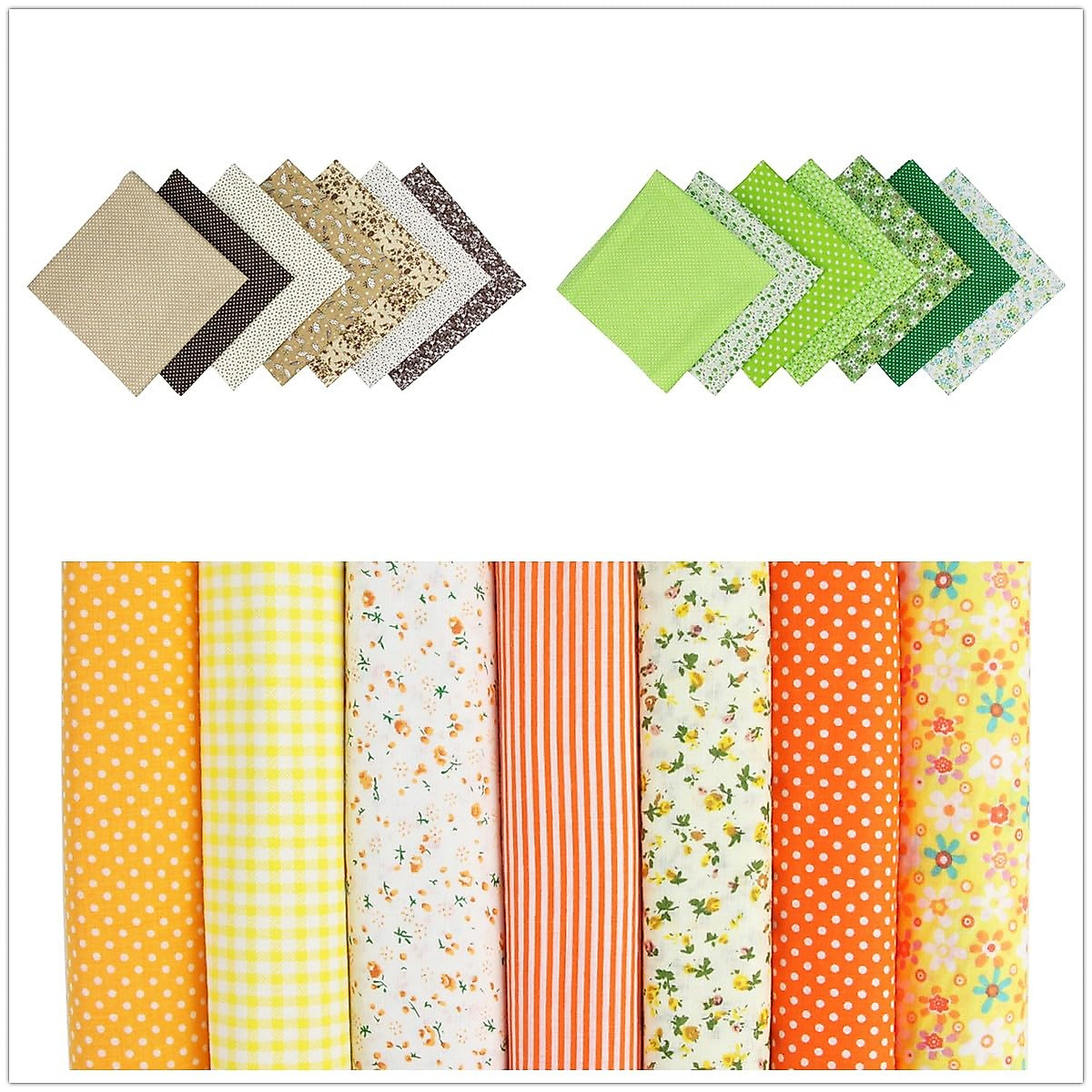 56 Pieces 9.8" x 9.8" Cotton Fabric Fat Quarters Fabric Bundles,Pre-Cut Floral Print Quilting Squares Fabric for DIY Sewing Scrapbooking Crafting Artcraft