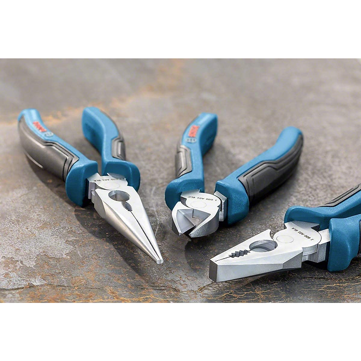 Bosch Professional Three-Part Pliers Set (Combination Pliers, Needle-Nose Pliers and Side Cutters, with L-BOXX Inlay)