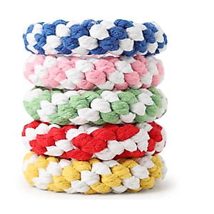 Dog Rope Donut Dental Chew Play Toy Braided for Bored, Teething Puppys and Dogs (Blue)