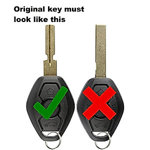 KeylessOption Keyless Entry Remote Control Car Key Fob Notch Style Replacement for BMW LX8 FZV