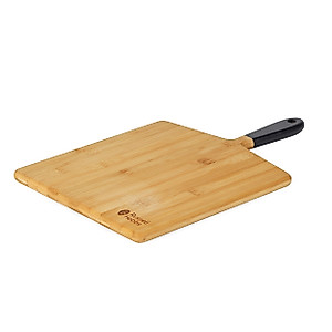 Russell Hobbs RH01692BEU7 Opulence Chopping and Serving Board, Bamboo, Black Painted Handle, Strong and Durable, 40cm Board, Ideal for Charcuterie Platters, Meats, Fruit, Cheese and Crackers