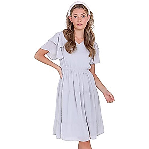 Mikarose Womens The Amy Modest Dress (Faded Blue, XX-Large)