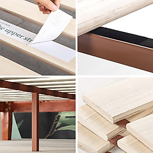 ZINUS Wen Wood Platform Bed Frame / Solid Wood Foundation / Wood Slat Support / No Box Spring Needed / Easy Assembly, King, Cherry