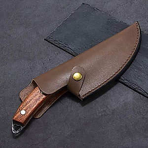 Kitory Leather Knife Sheath 6 inch Boning Knife Practical Soft Leather Sheath with Belt Loop Good for Protect Fixed Blade & Carry Out