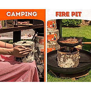 Zorestar Birch Bonfire Wood Log L-Size with fire Starters for Fireplace Inside - 100% Natural Cooking Firewood for Fire Pit, Campfire, Bonfire and Grill, Swedish Candle 6.4 lbs