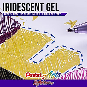 Pentel Sparkle Pop Metallic Gel Pen, (1.0mm) Bold Line, Black/Red Ink - K91-DA