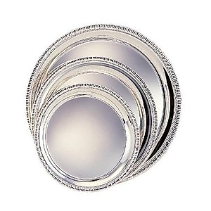 Elegance Silver 82314 Round Silver Plated Plain Tray, 12"