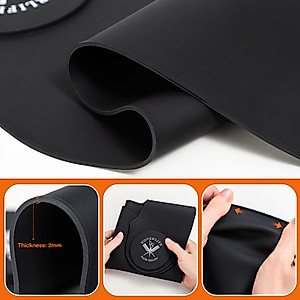 Noverlife Large Hair Cutting Collar, Silicone Weighted Hair Dye Collar, Silicone Haircut Guard Shield, Rubber Neck Wrap, Barber Shop Hair Cutting Pad for Salon Hairdressing Hair Coloring - Black