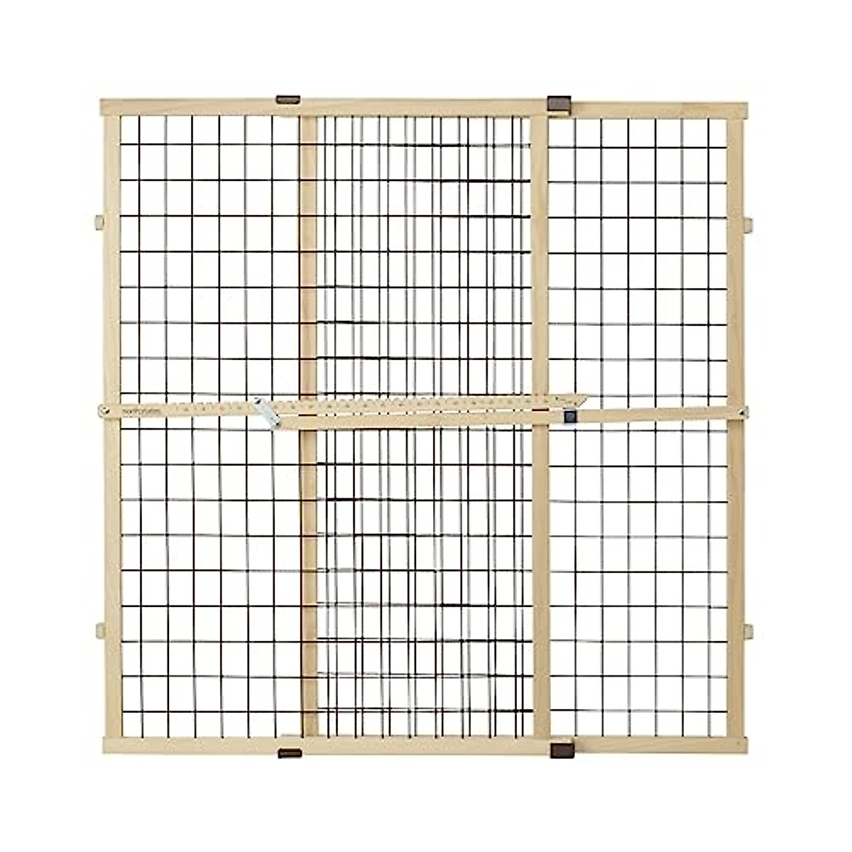 MYPET North States 48" Wide Wire Mesh Gate: Made in USA, Simply Expand and Lock in Place. Pressure Mount. Fits 29.5"- 48" Wide (37" Tall, Sustainable Hardwood)