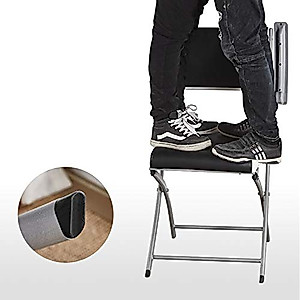 Mlaea Foldable Office Chairs, Executive Computer Desk Chair with Backrest, Dining Bedroom Living Room Chair, 42 * 40 * 95CM(Color:Black)