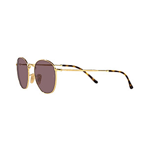 Ray-Ban RB3772 Rob Round Sunglasses, Gold/Dark Violet Polarized, 54 mm